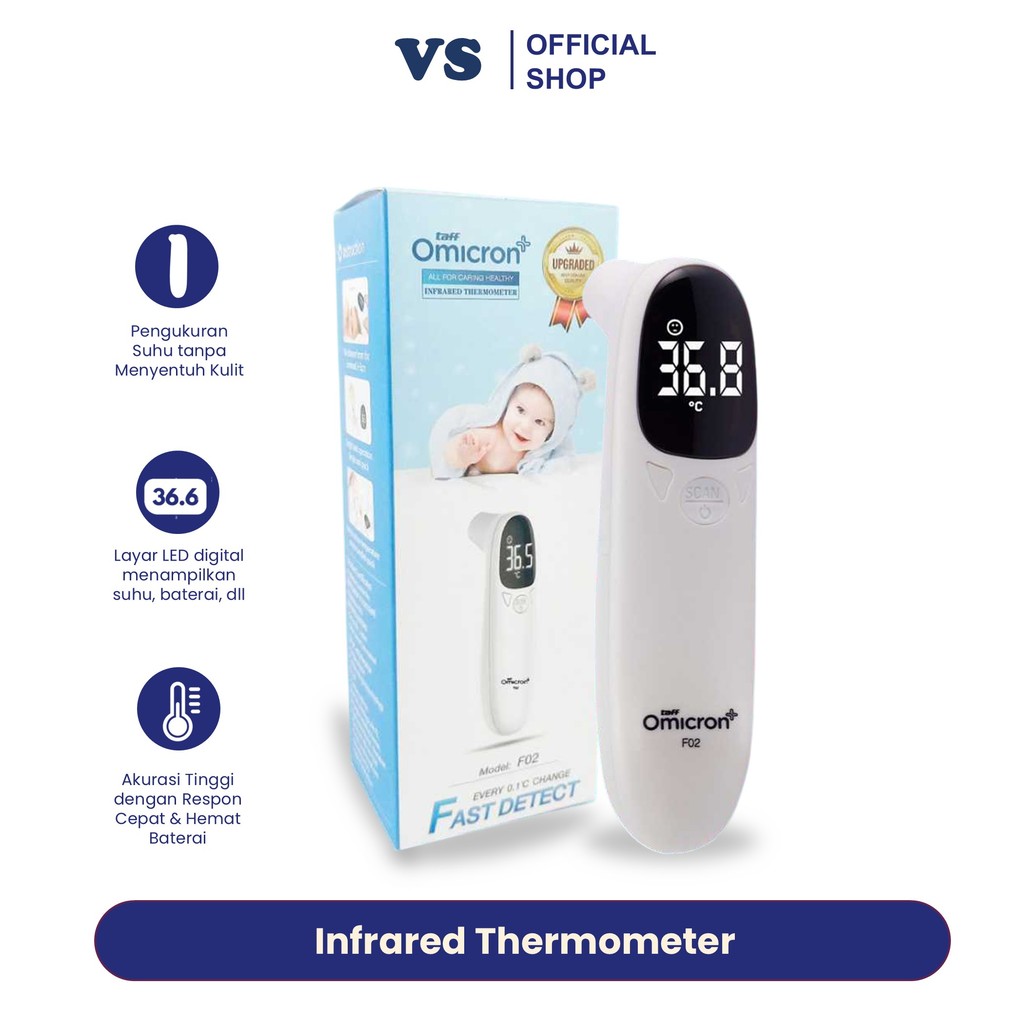 Jual TaffOmicron Termometer Suhu Tubuh Thermogun Digital Non-Contact ...