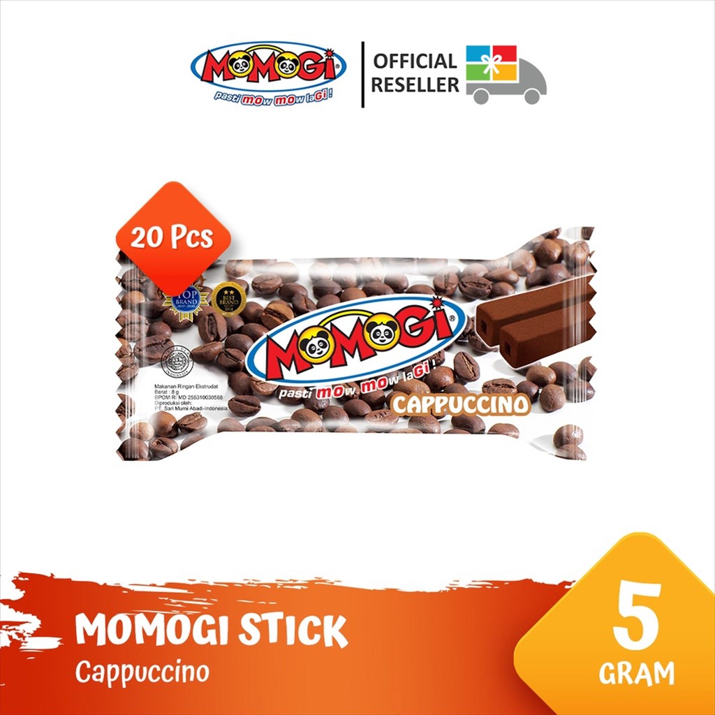 Jual Momogi Stick Snack Makanan Ringan 5gr - Cappuccino | Shopee Indonesia