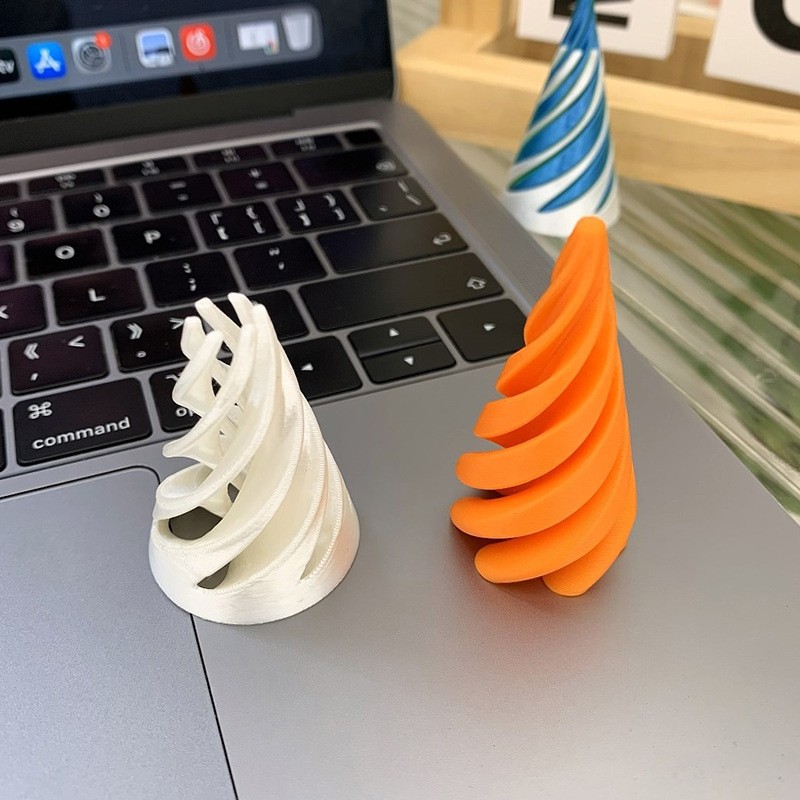 Jual 3D Printed Helix Pyramid Passthrough Sculpture Mini Vortex Thread ...