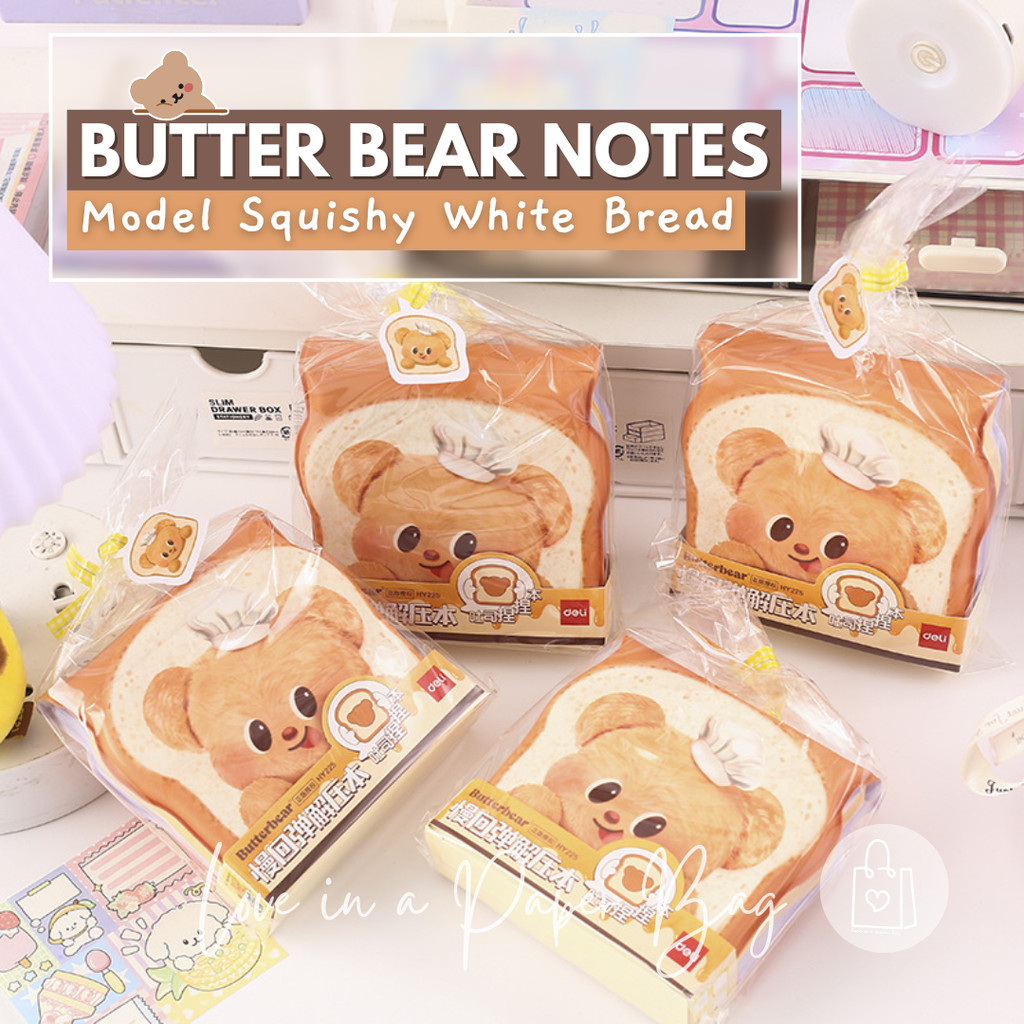Jual [LIPB] Squishy Notes BUTTER BEAR White Bread Notebook Roti Tawar ...