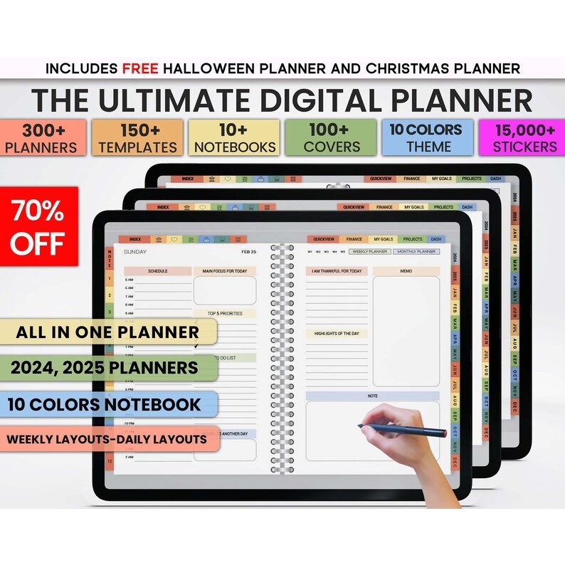 Jual Digital Planner 2024 2025 Undated Digital Planners, Goodnotes ...