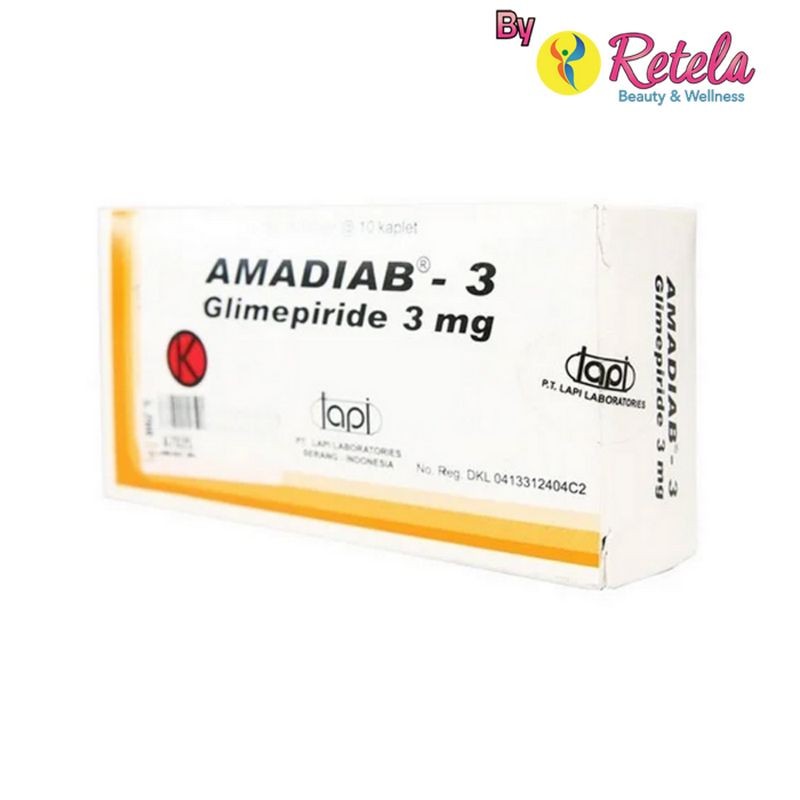 Jual AMADIAB 3MG 1 STRIP 10 TABLET/ GLIMEPIRIDE/ GULA DARAH/ DIABETES ...