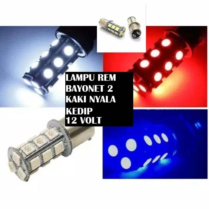Jual LAMPU REM BAYONET 18 MATA 2 KAKI 1157 KEDIP FLASH 12 VOLT (HARGA ...