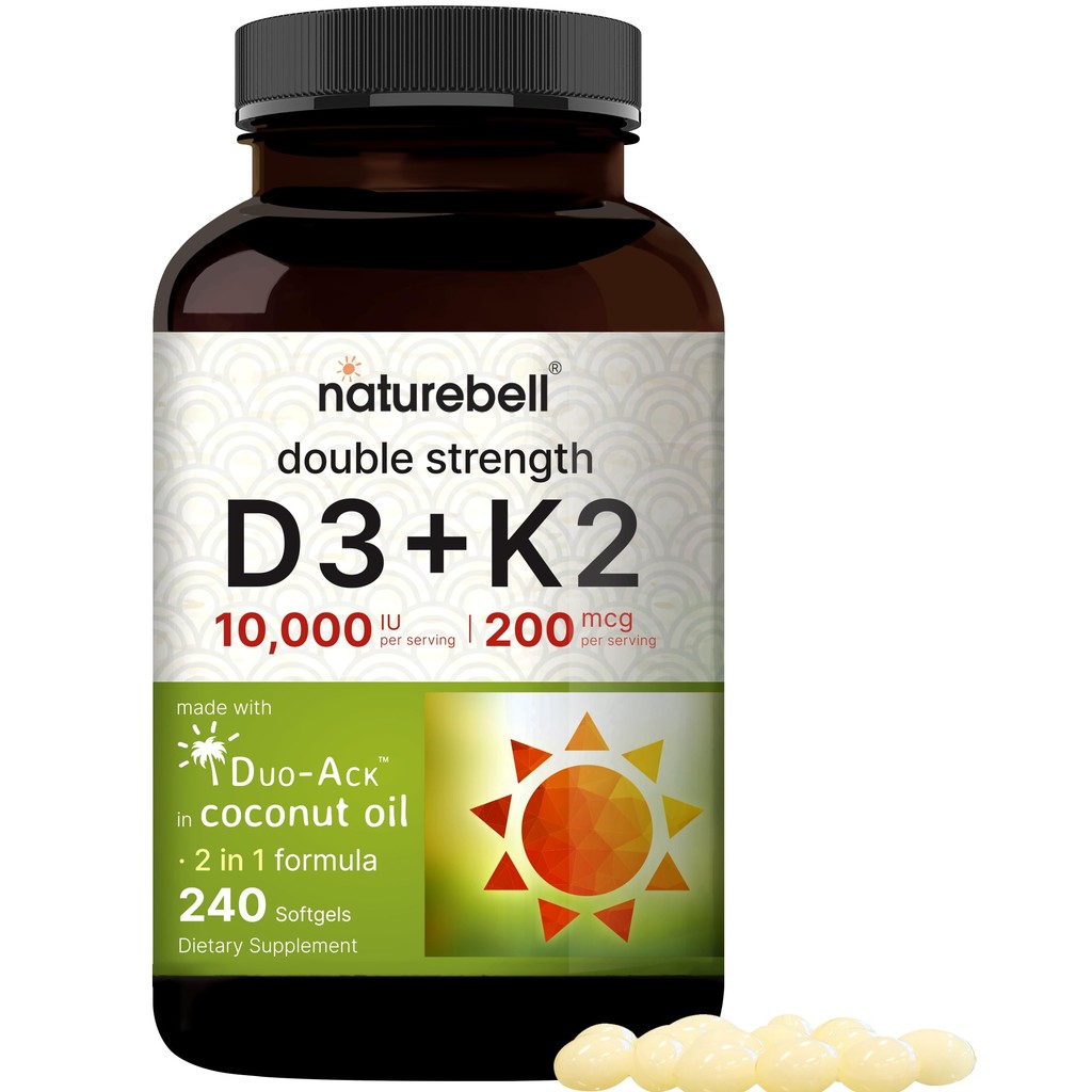 Jual NatureBell Vitamin D3 K2 (10,000 IU Vitamin D + 200mcg Vitamin K ...