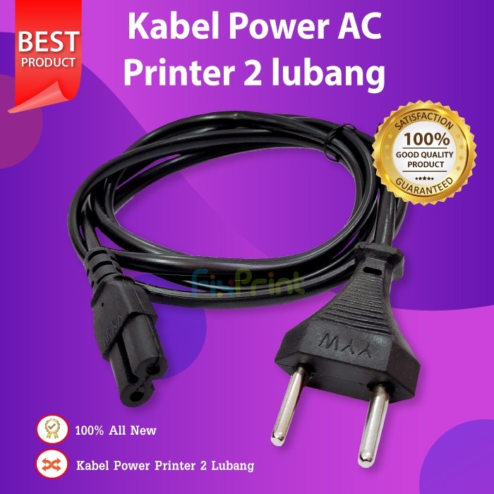 Jual FixPrint Kabel Power 2 Lubang Printer TV Cable Adaptor Power ...