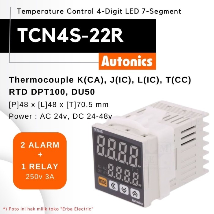 Jual MU99 Autonics TCN4S-22R Temperature Kontrol Suhu K CA PT100 48x48 mm | Shopee Indonesia
