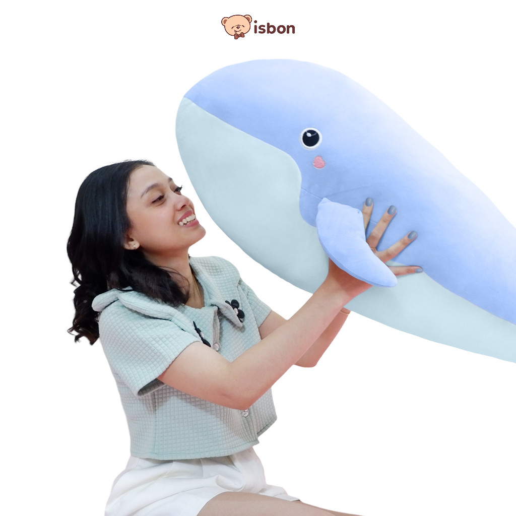 Jual ISTANA BONEKA Ikan Paus Jumbo Biru Whale 38 inch Empuk Untuk ...