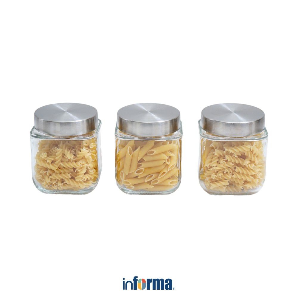 Jual Informa Elemental Kitchen Set 3 Pcs 550 ml Stoples Kaca Jar Tempat ...