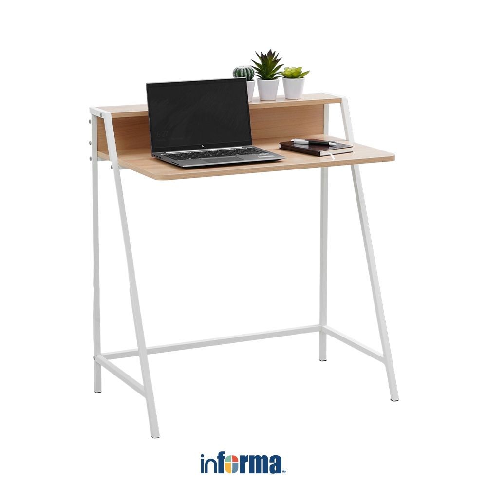 Jual Informa Bilie Meja Kantor - Putih/Cokelat Oak Office Table ...