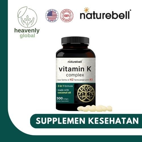Jual Naturebell Vitamin K Complex K1+K2 (MK-7 & MK-4) 2,600 mcg - 300 ...