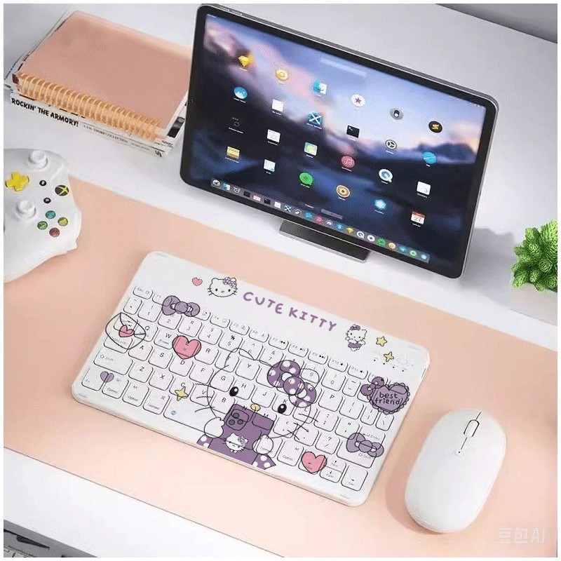 Jual Cute Hello Kitty Wireless Bluetooth Keyboard Youthful and ...