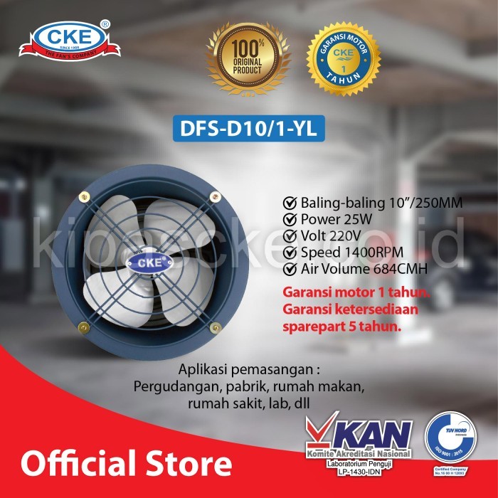 Jual CKE Drum Fan DFS-D10/1-YL 10 Inch Drum Fan Blower | Shopee Indonesia