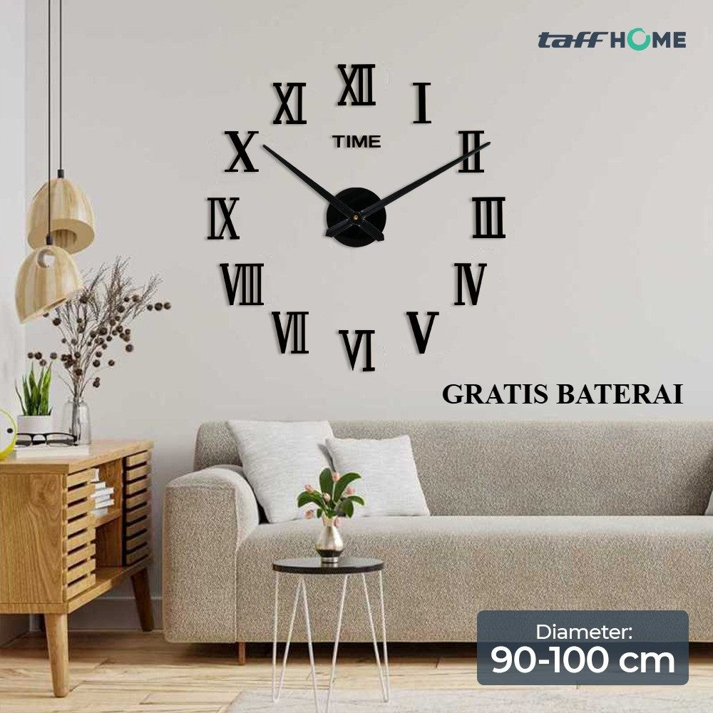 Jual Jam Dinding Besar Model Angka Romawi Super Elegan DIY Giant Clock ...