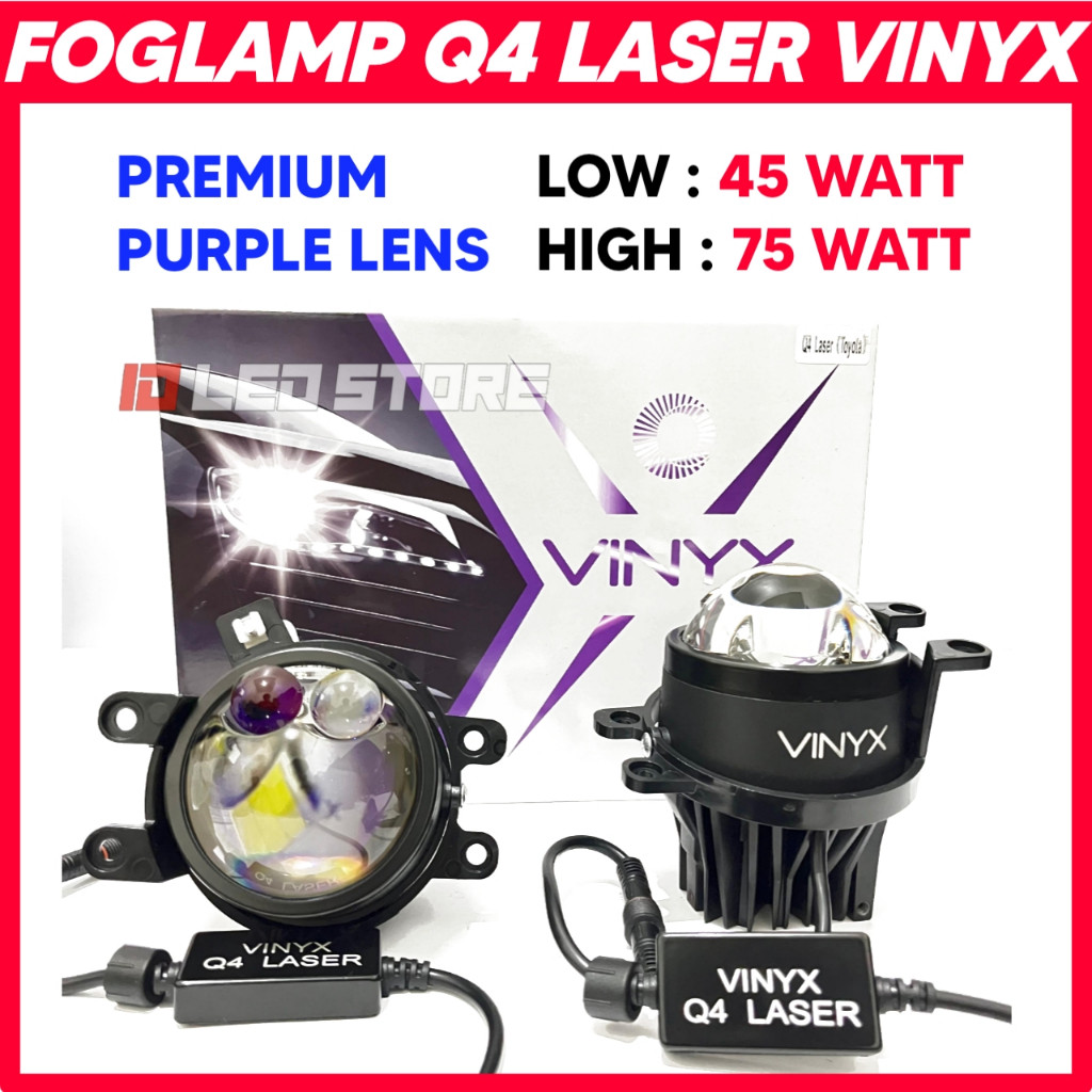 Jual Foglamp Vinyx Q4 Q4x Laser High Low 75 Watt Foglamp 3 Inch Vinyx ...