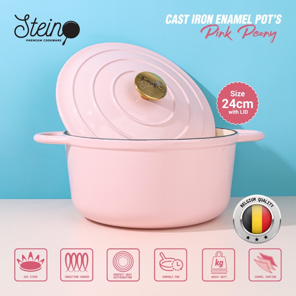 Jual STEIN Cast Iron Enamel Pot - Enamel Coating Belgia Europe - Non ...