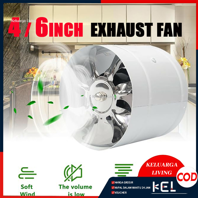 Jual 4Inch / 6Inch Inline Duct Exhaust Fan Booster Exhaust Blower Air ...