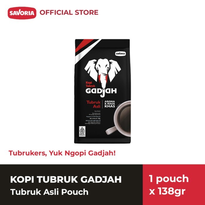 Jual Kopi Tubruk Gadjah Asli Pouch 138 g - Bubuk Kopi Hitam 138g | Shopee Indonesia