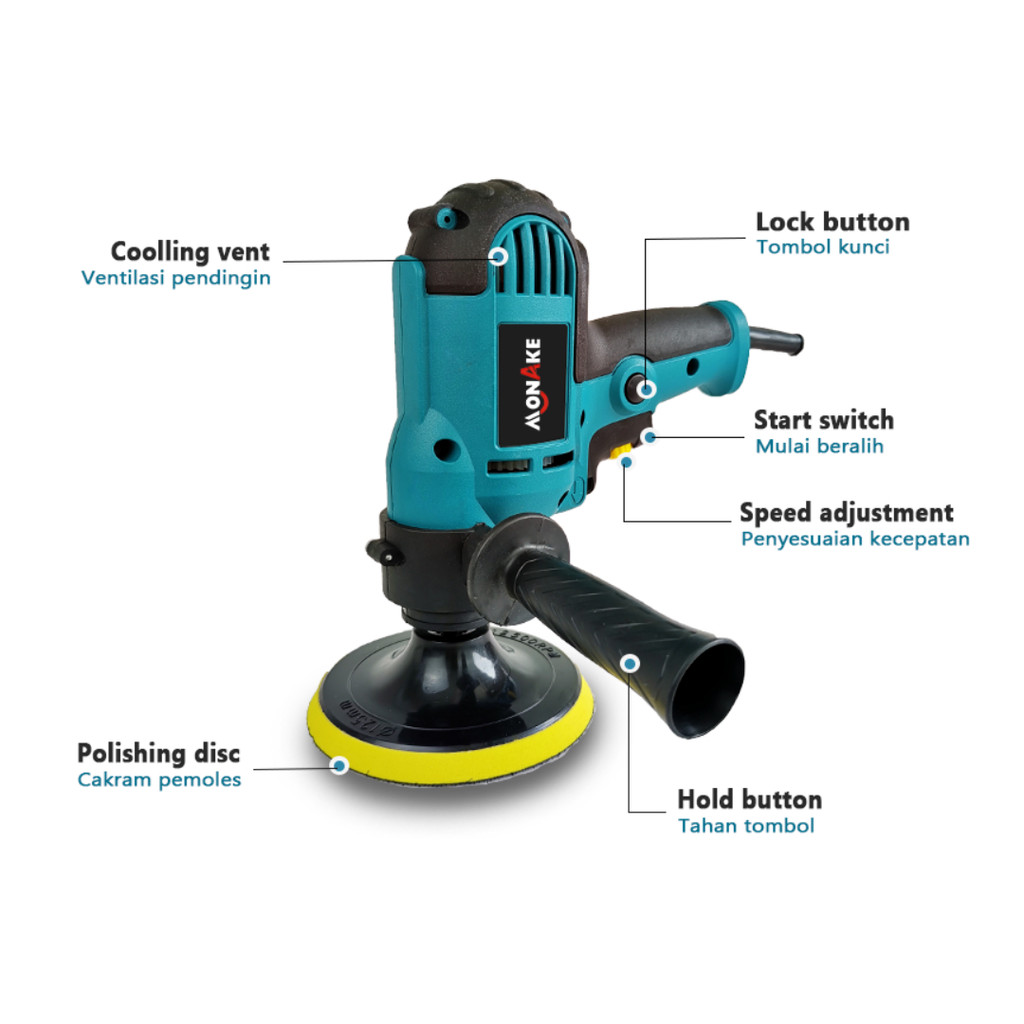 Jual Mesin Poles Mobil Polisher 5 INCH Alat Poles Cat Mobil Full Set Car Alat Disc Disk kaca ...