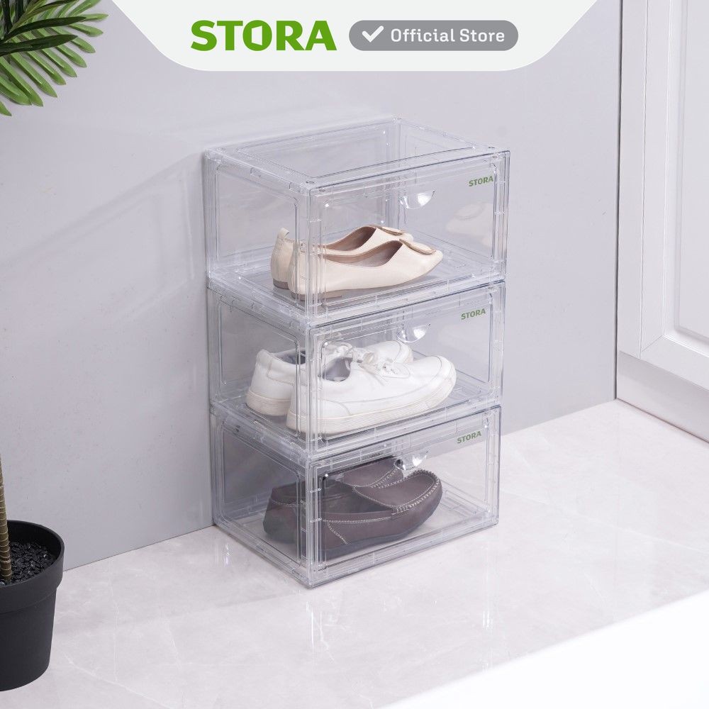Jual Stora Kotak Sepatu Side Open Shoe Box Storage Container Sepatu ...
