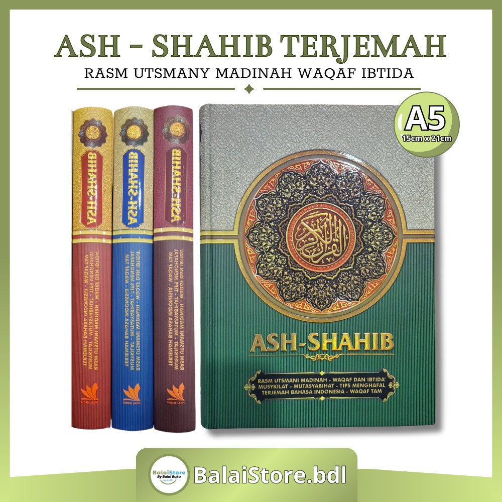 Jual Al Quran Ash Shahib A5 HC Terjemah Khat Utsmani Alquran Ash Shahib ...