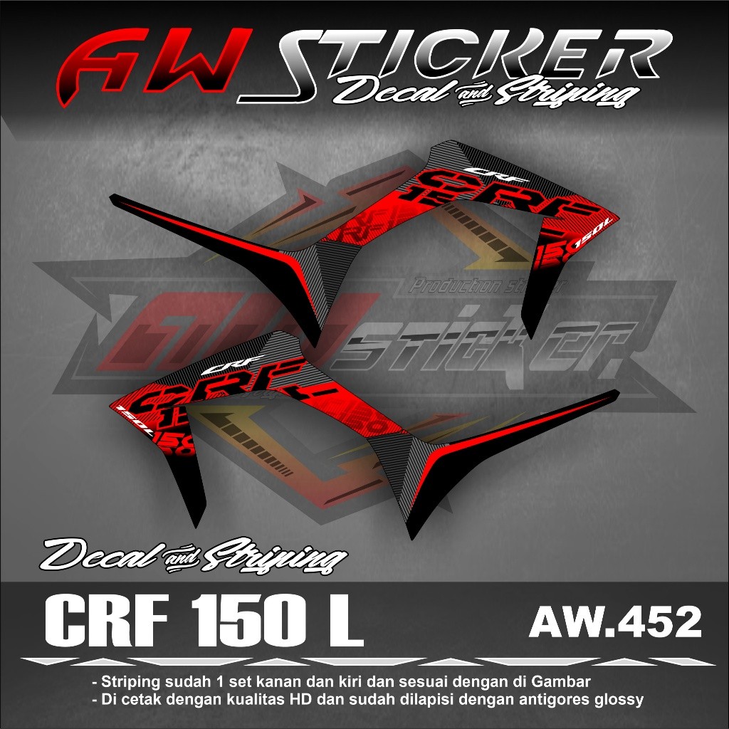 Jual Striping CRF 150 L Sticker list CRF 150L Semifull Body Original ...