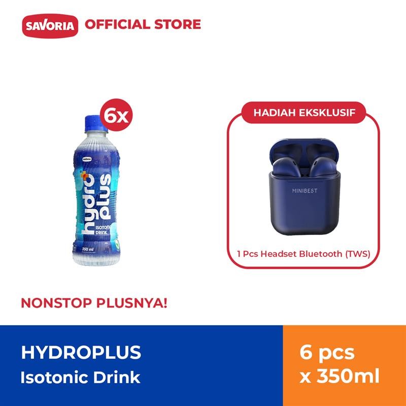 Jual Hydroplus Isotonic 6 Pcs x 350ml + Gratis Headset Bluetooth (TWS ...