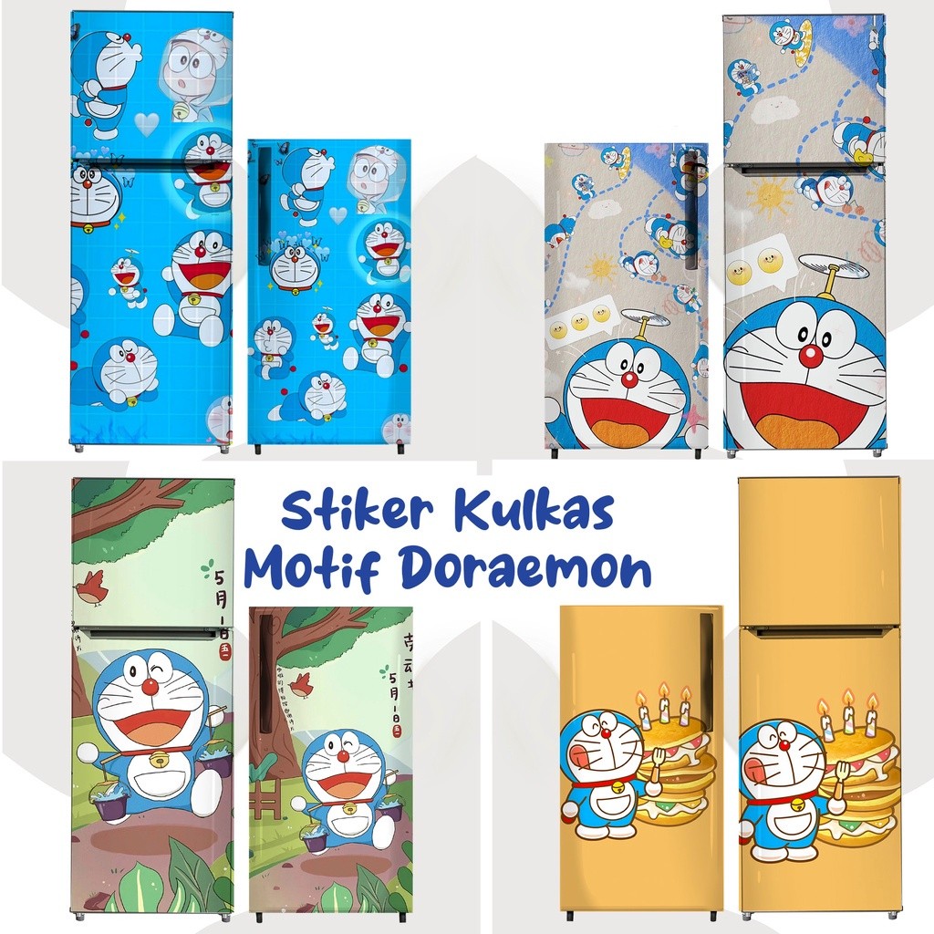 Jual STICKER STICKER KULKAS 1 PINTU DAN 2 PINTU MOTIF KARAKTER DORAEMON ...