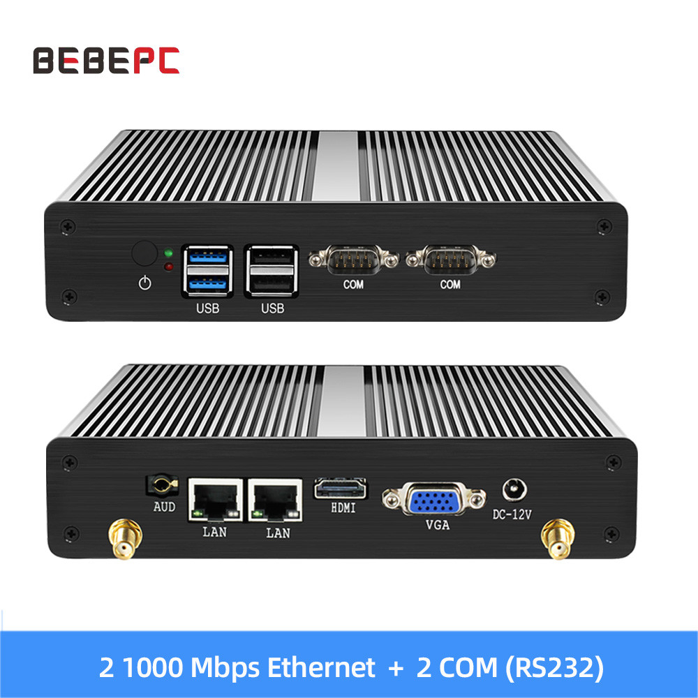 Jual BEBEPC Industrial Fanless Mini PC Celeron 2955U Core Windows 10 Dual LAN 2 RS232 2 LAN ...