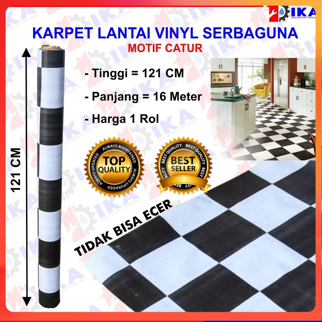 Jual Karpet Plastik Vinyl 1 ROLL (16meter) Untuk Alas Meja dan Lantai, Beragam Motif | Shopee ...