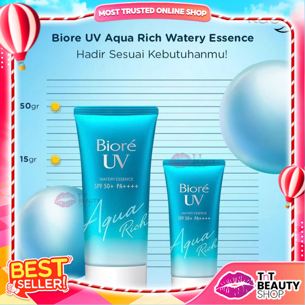 Jual Biore UV Aqua Rich Watery Essence SPF50 - Biore Sunscreen | TnT ...