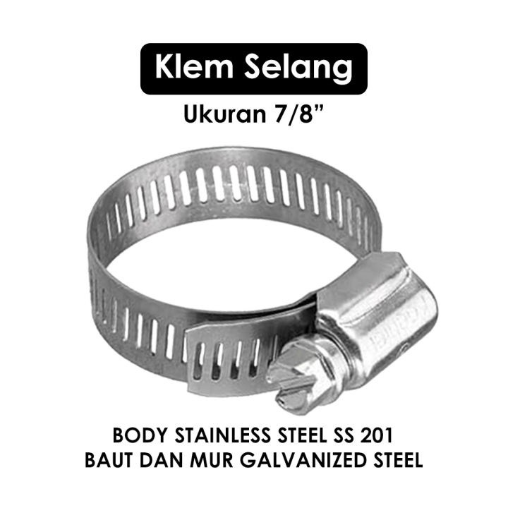Jual TISERA - Klem Selang Air Kran Hose Clamp Stainless 7/8 Inch Klem ...