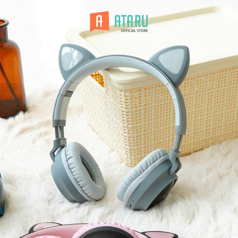 Jual Ataru Headphone Bluetooth Cat Bt028C - Abu-Abu On Ear Headphones ...