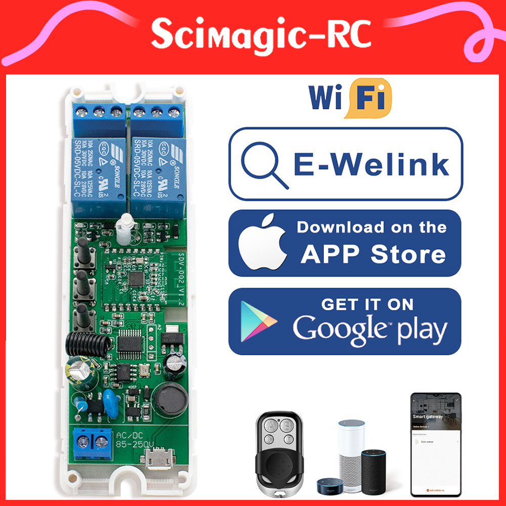 Jual 1/ 2/ 4 Channel WIFI Smart Switch Relay Module EWelink App and RF ...