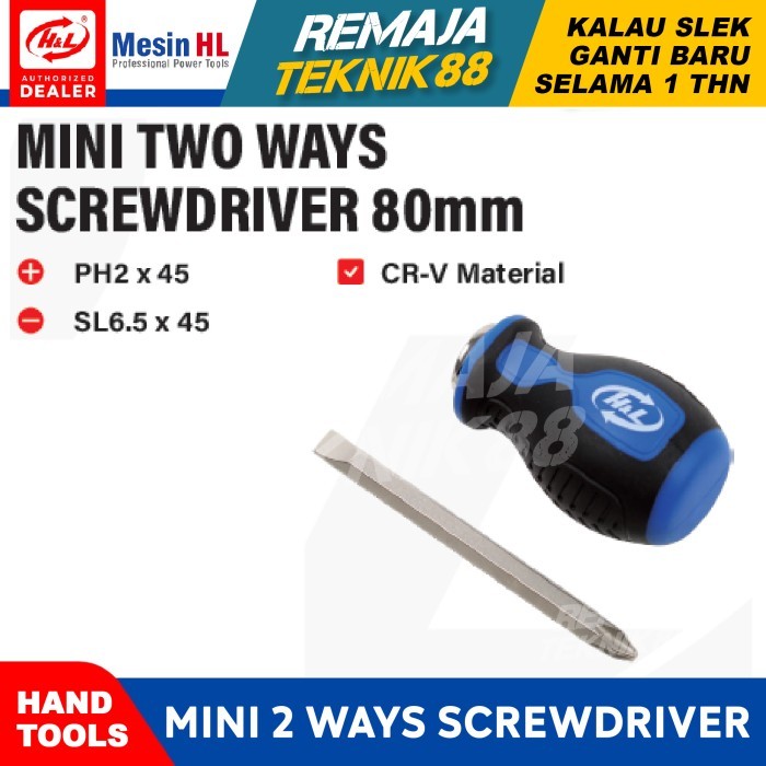 Jual Obeng Arah Bolak Balik Plus Minus - MINI 2 WAY SCREWDRIVER ...