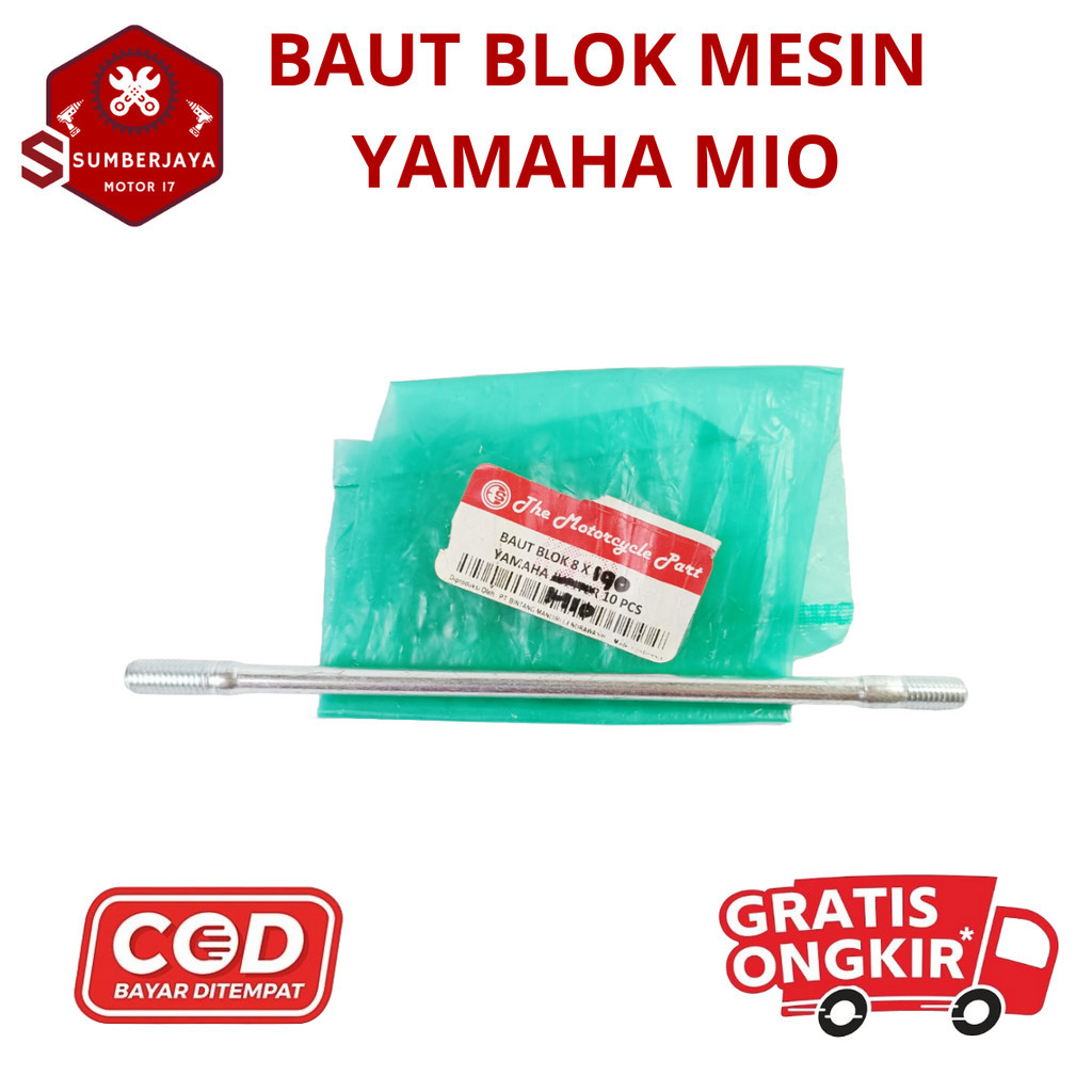 Jual Baut As Blok Mesin 8x8x190 Yamaha / Baut Tanam Cylinder Block ...