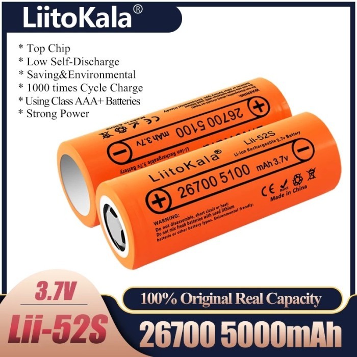Jual LiitoKala Lii-52S BATERAI 26700 5200mAh 10A Li-Ion 3.7V ...