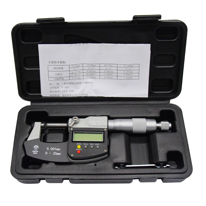 Jual IP65 Outside Micrometer 0-25mm Large Screen Digital Micrometer ...
