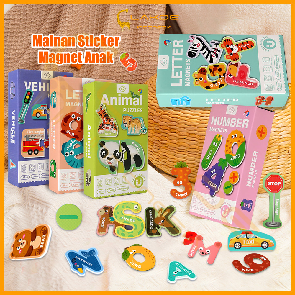 Jual LAKOE Number Magnet Alphabet Magnet Mainan Magnet Kulkas Lucu ...
