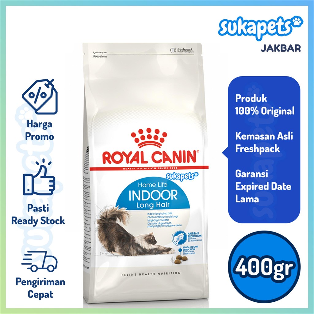 Jual Royal Canin Indoor Longhair Makanan Kucing Dewasa 400gr | Shopee ...