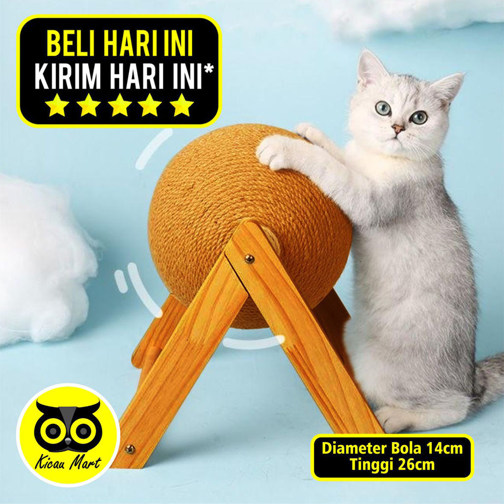 Jual KICAU MART Mainan Kucing Cat Scratcher Papan Garukan Bola Putar ...