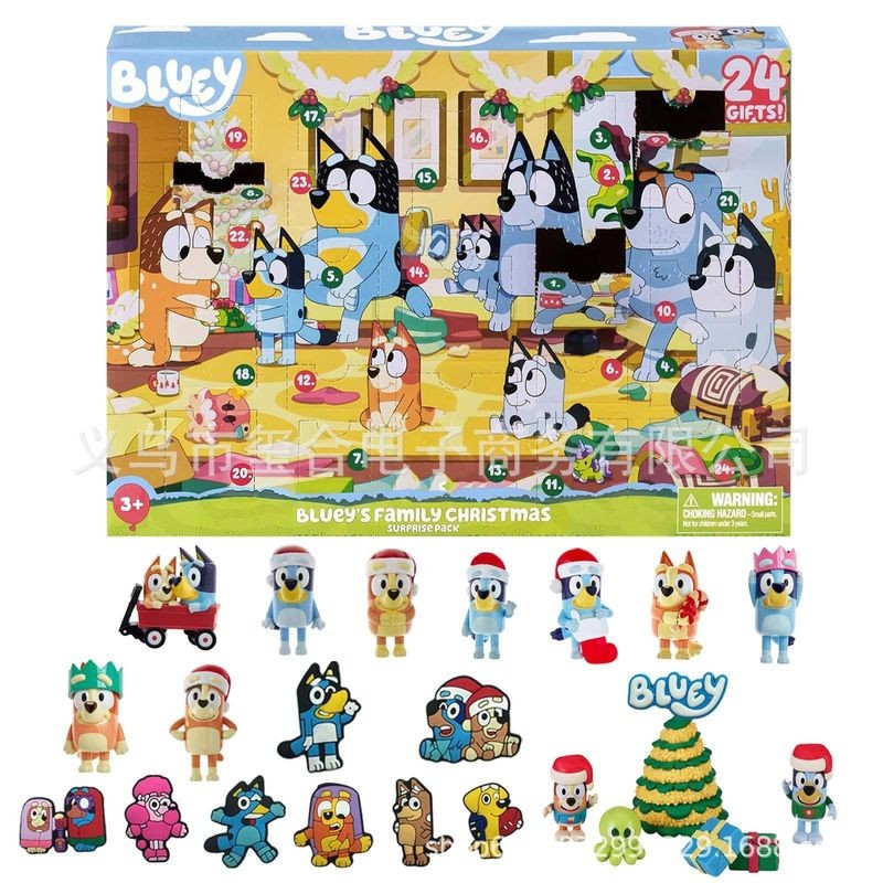 Jual Calendar Christmas Bluey Anime Figurine Halloween Toys Surprise ...