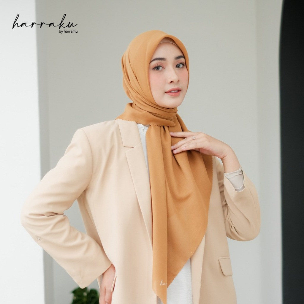 Jual ABRIZA Hijab Voal Segiempat Polos Warna Coklat Caramel | Shopee ...