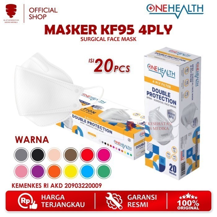 Jual OneHealth Masker KF94 4PLY Isi 20 Earloop Karet Telinga Face Mask ...