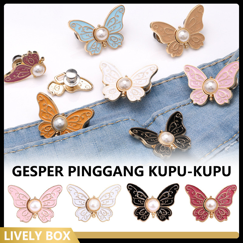 Jual Kancing Pengecil Celana Jeans Rok Bahan Metal Motif Kupu /Gesper ...