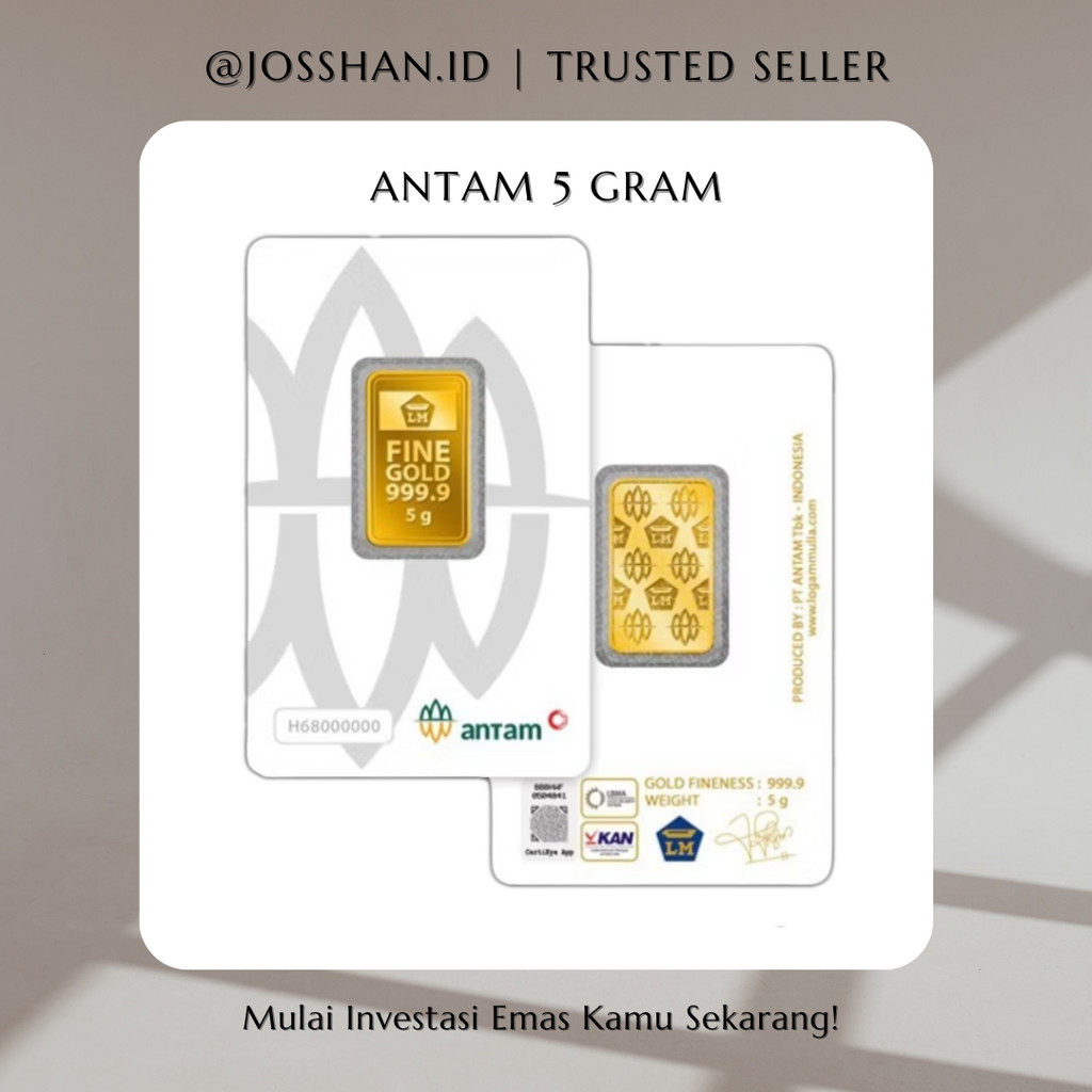Jual (ORIGINAL 2025) Logam Mulia Emas Antam 5 gram Press Certieye ...