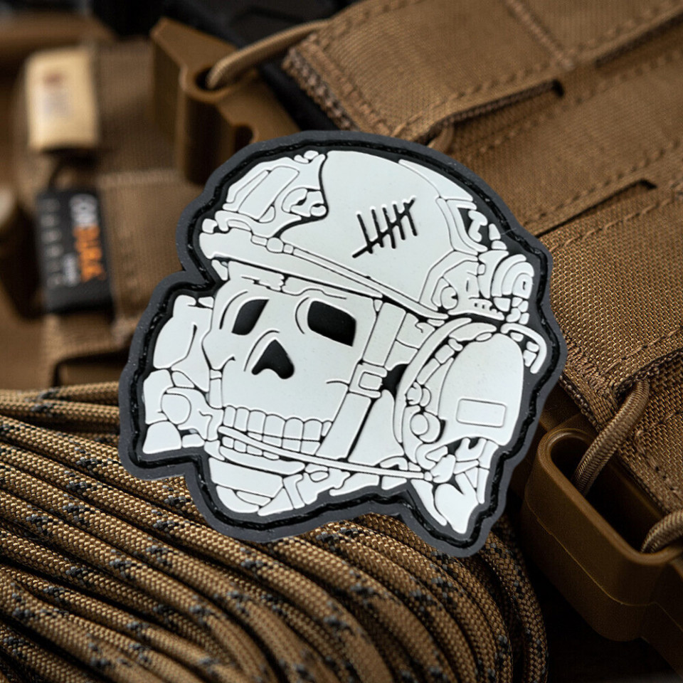 Jual Skull Tactical Patch PVC Hook&Loop Emblem Patches Military Morale ...