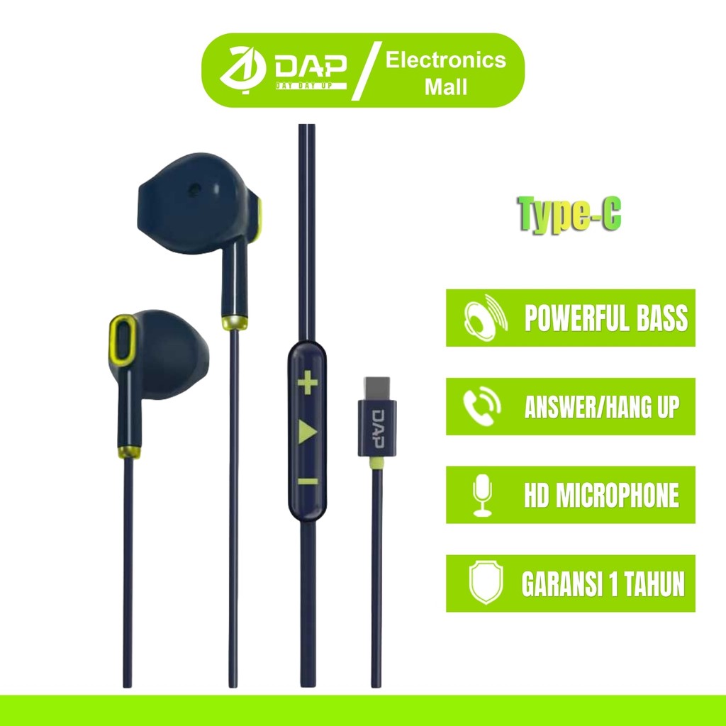 Jual Handsfree Hifi Stereo Compatible with all Type C Devices DAP DH ...