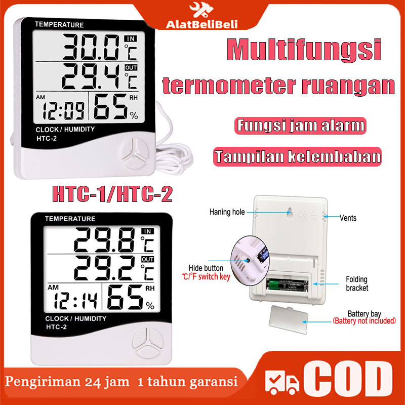 Jual HTC-1 HTC-2 Hygrometer Termometer/ Ruangan Digital Jam Thermometer/ Alat Ukur Suhu Indoor ...
