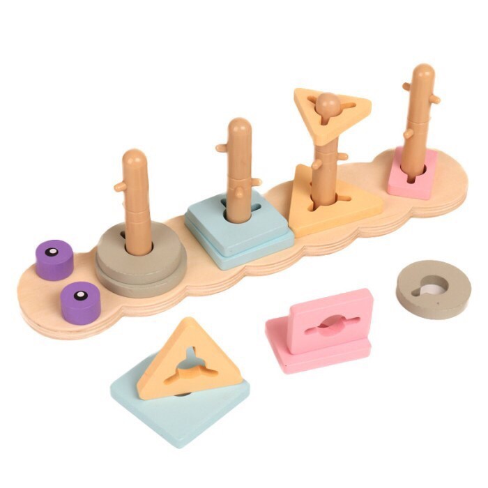 Jual Ones Puzzle Insert Shape mainan edukasi kayu puzzle masukin bentuk ...