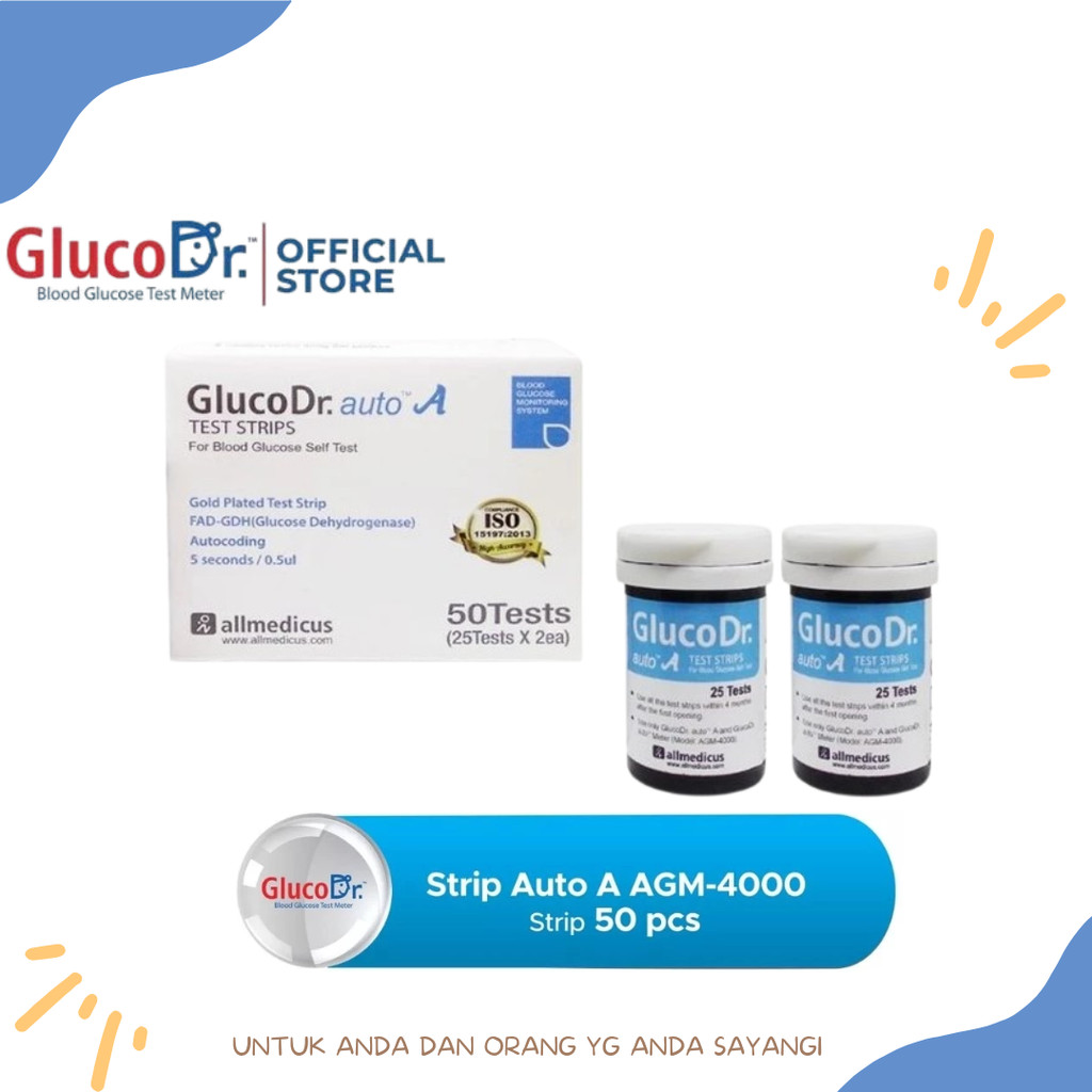Jual STRIP GLUCO DR AGM 4000 // GlucoDr Auto A strip isi 50 dan isi 25 ...